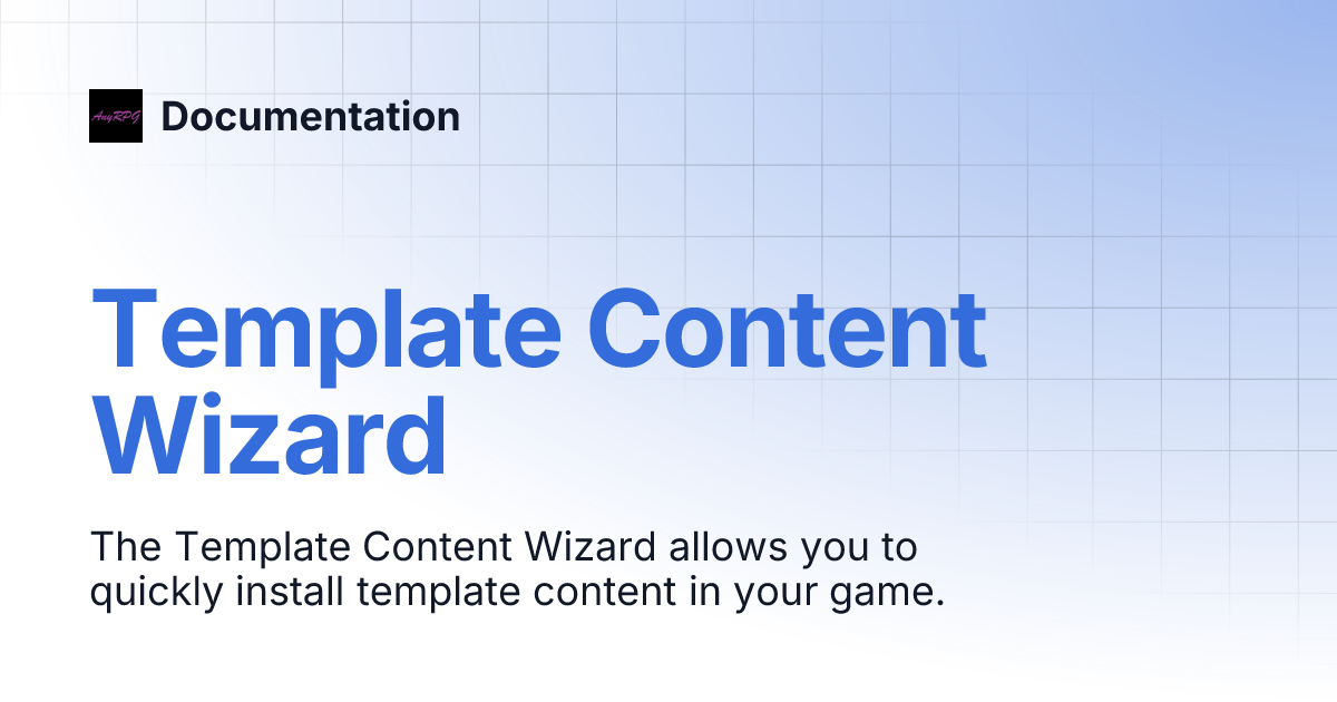 Template Content Wizard | Documentation