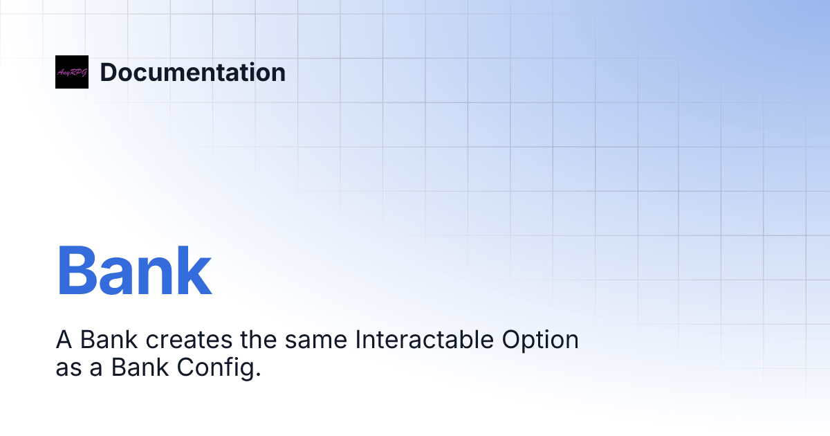 Bank | Documentation