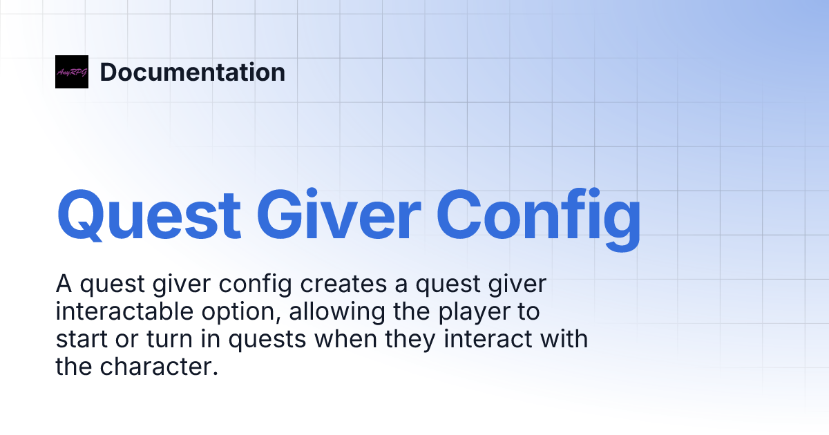 Quest Giver Config | Documentation