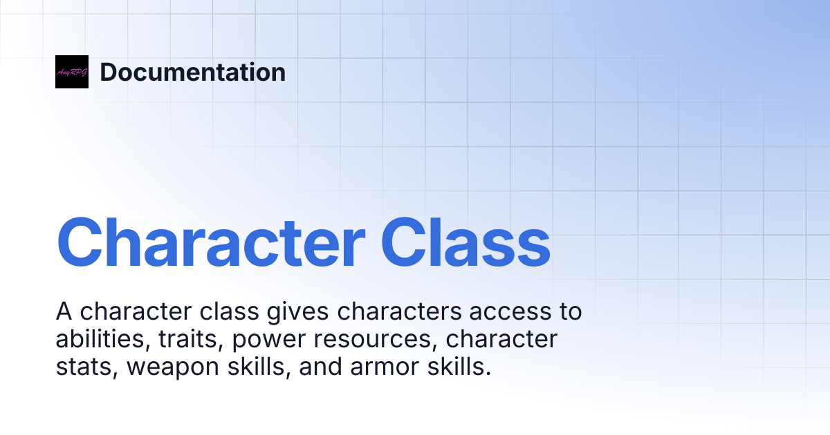 Character Class | Documentation