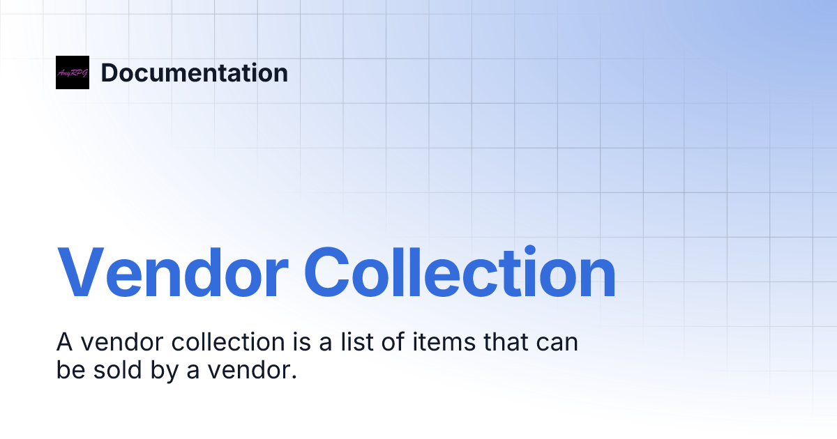 Vendor Collection | Documentation