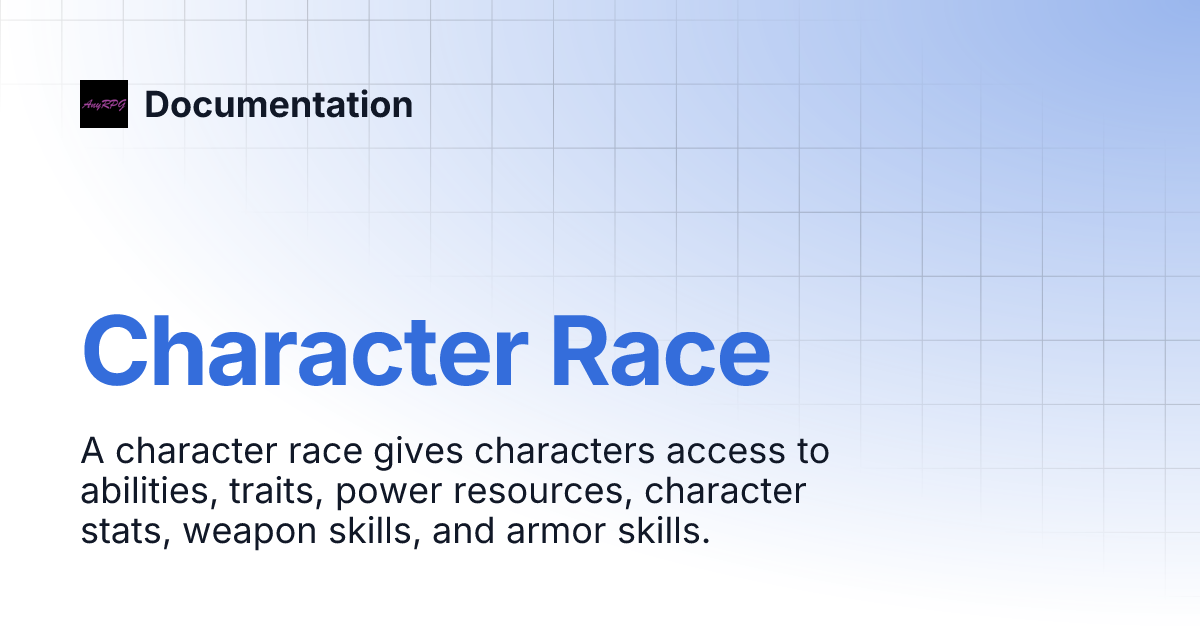 Character Race | Documentation