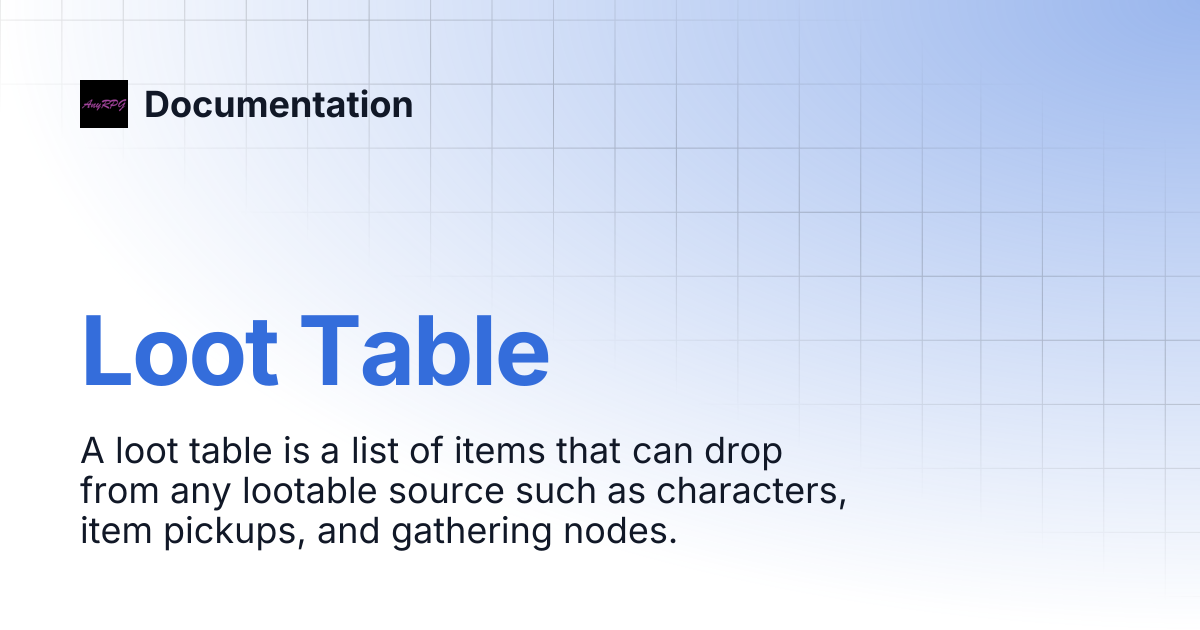 Loot Table | Documentation